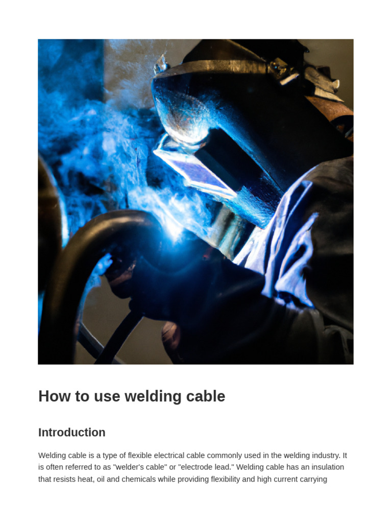 How To Use Welding Cable - 2023-10-07 | PDF | Construction | Welding
