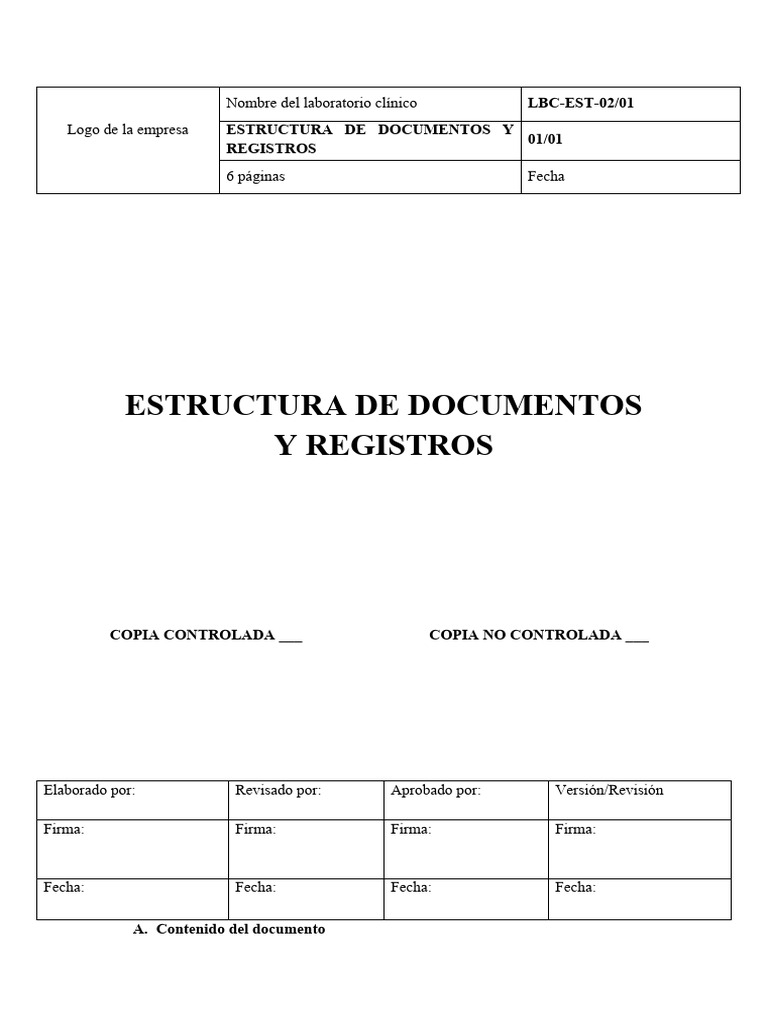 2 EST DE DOCUMENTOS Y REGISTROS - LBC-EST-0101 - Op | PDF | Informática
