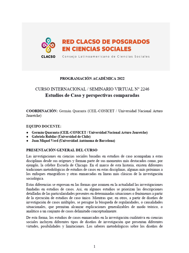 Programa EDC-CLACSO SV 2246 | PDF