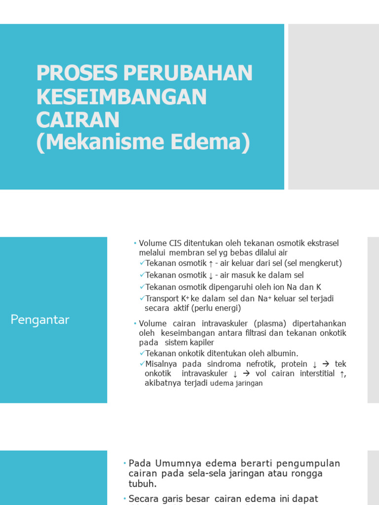 Mekanisme Terjadinya Edema | PDF