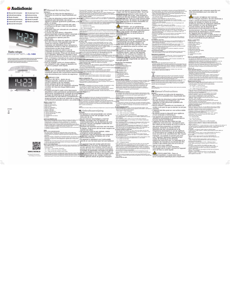 User Manual AudioSonic CL-1494 (English - 4 Pages) | PDF