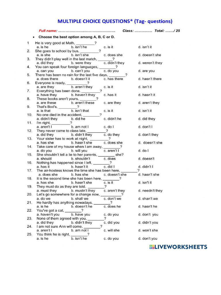 Question Tags 2 | PDF