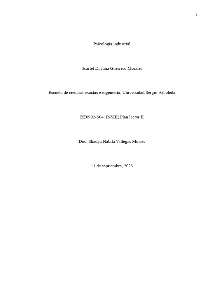 Psicologia Industrial Pdf Sicología