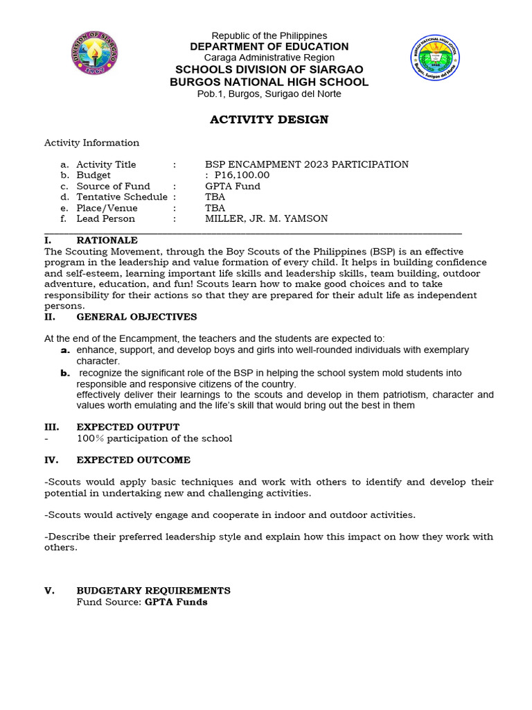 BSP Activity-Design | PDF