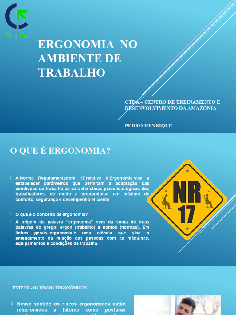 Ergonomia No Ambiente de Trabalho | PDF | Fatores humanos e Ergonomia
