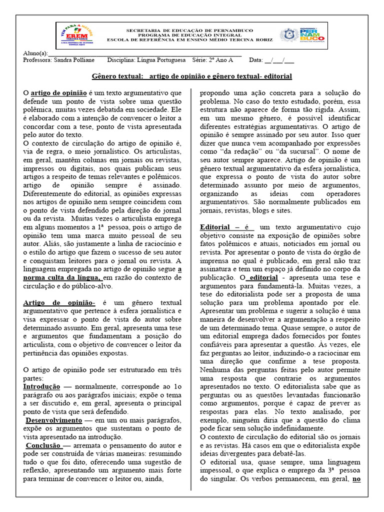 Artigo de Opinião e Editorial Atvidade | PDF | Editorial | Aquecimento ... Artigo de Opinião e Editorial Atvidade | PDF | Editorial | Aquecimento ...