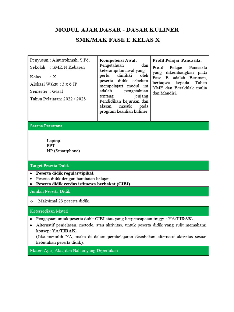 Modul-Ajar-Dasar Kuliner-1 | PDF Modul-Ajar-Dasar Kuliner-1 | PDF