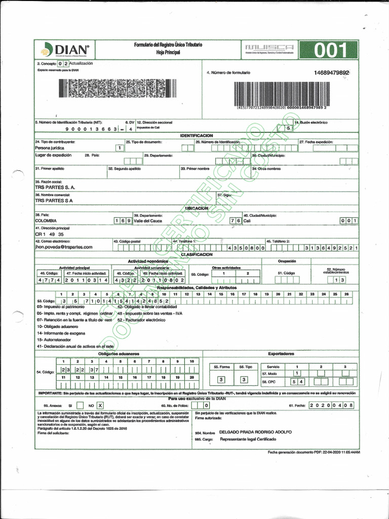 Rut Trs Partes | PDF