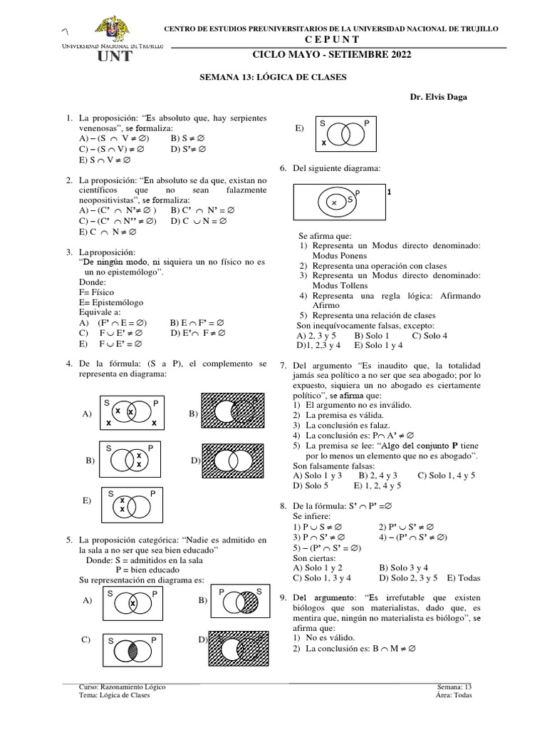 Transferencia Semana 13 | PDF | Argumento | Lógica