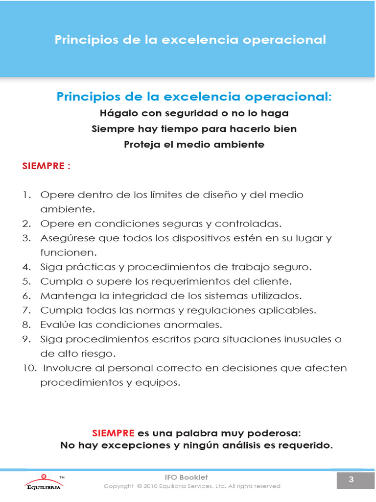 Principios de La Excelencia Operacional | PDF