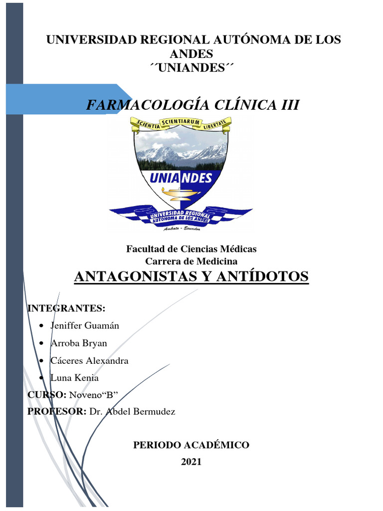 RESUMEN DE ANTAGONISTAS Y ANTÍDOTOS Parte ABKJ | PDF | Naloxona ...