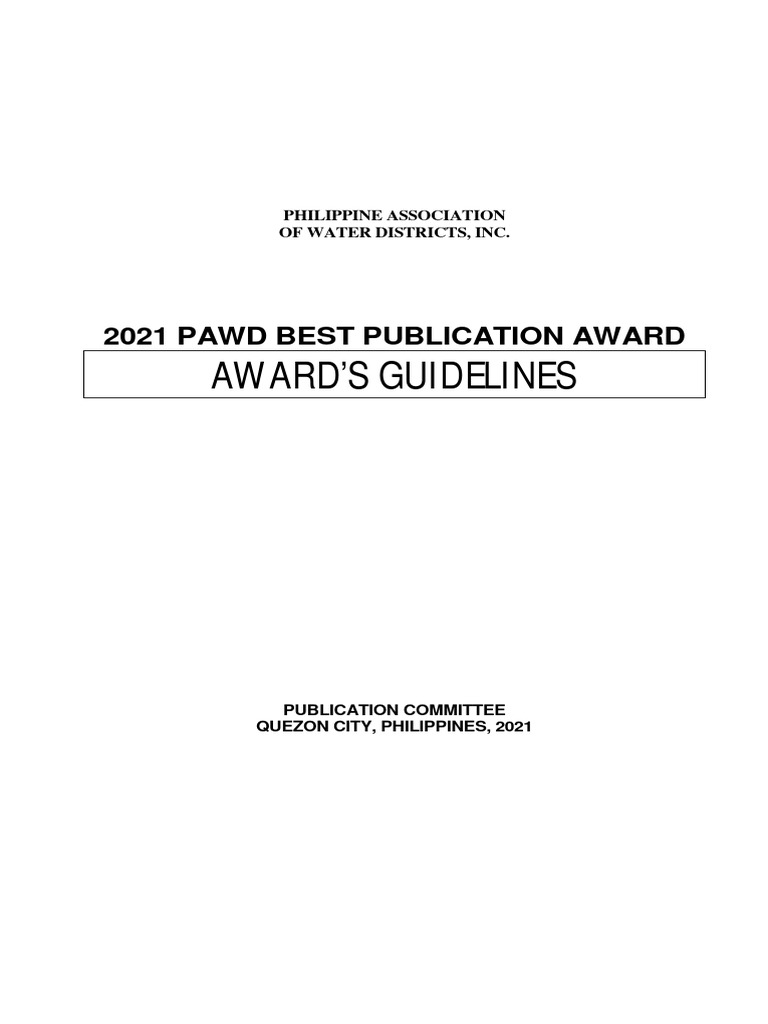 Best Publication 2021 Guidelines | PDF | Information | Magazines