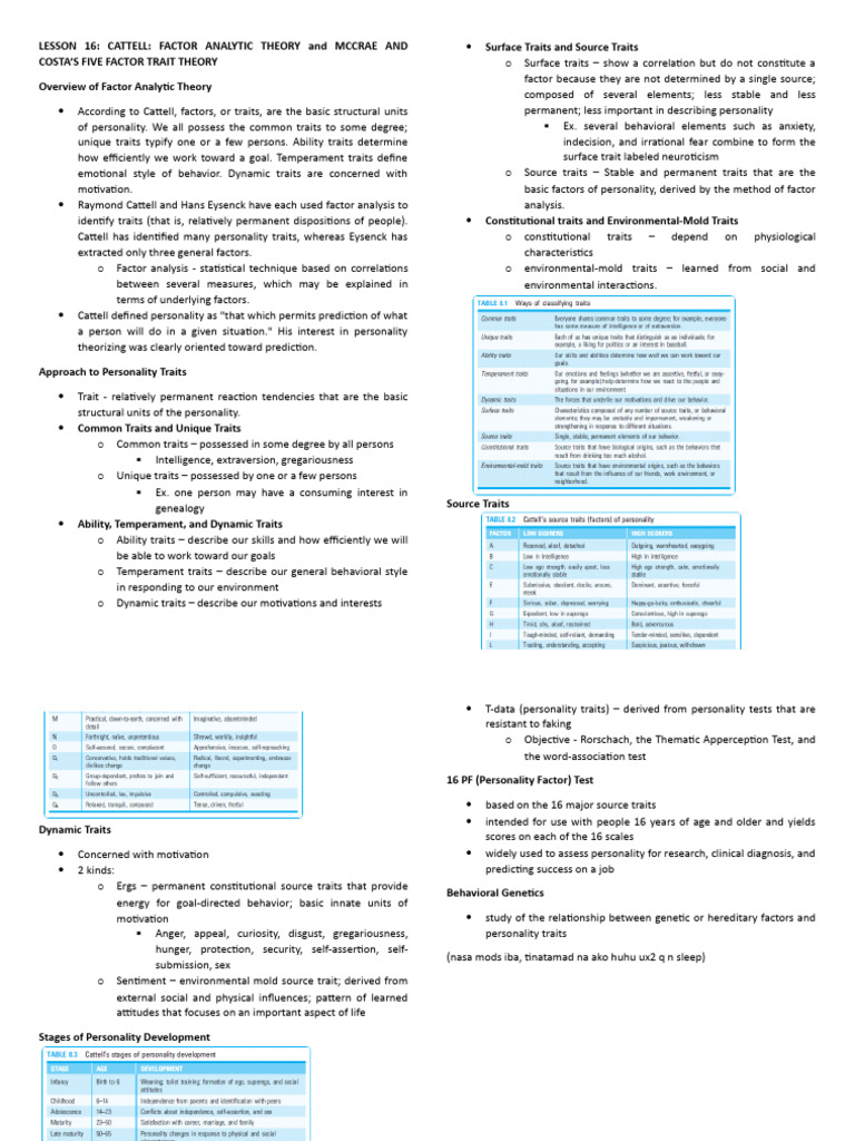 Catell | PDF | Behavioural Sciences | Psychological Theories
