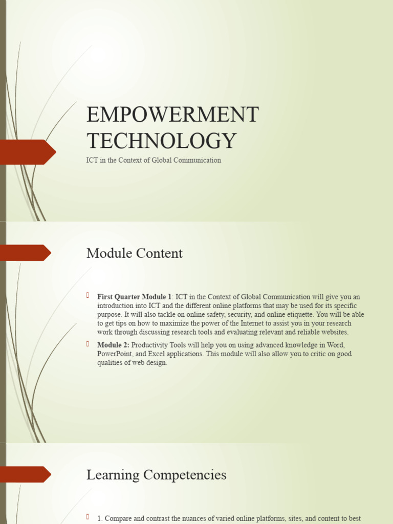 EMP - TECH 1st Sem 1 Lesson 1 by J.A Auxtero | PDF | World Wide Web ...