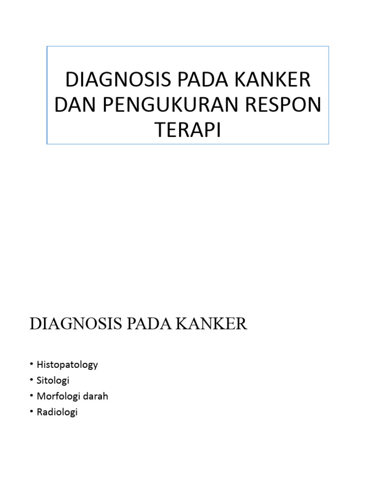Diagnosis Kanker dan Pengukuran respon | PDF