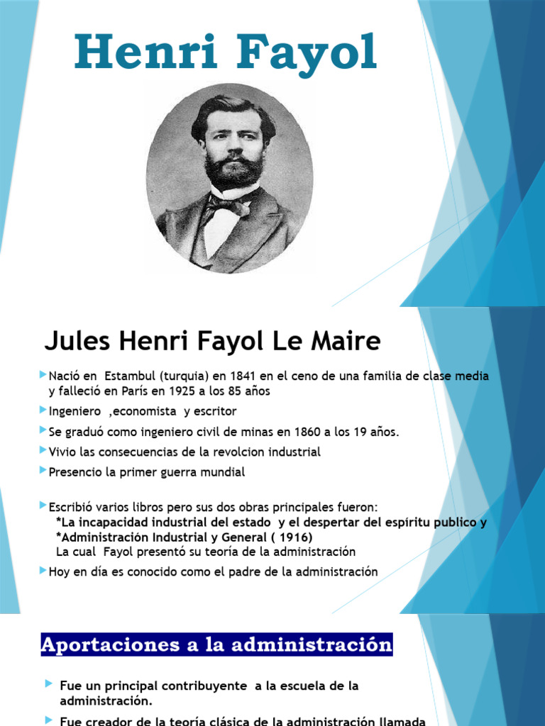 Aportaciones de Henri Fayol a la administración | PDF | Business ...