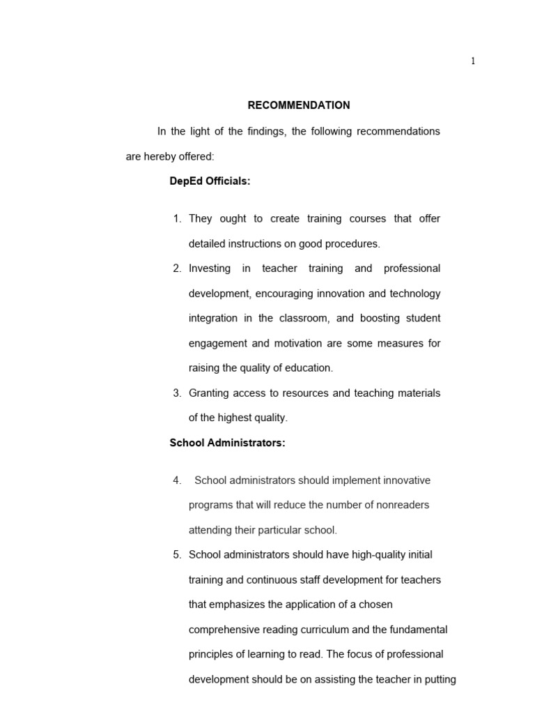 Chapter 4 RECOMMENDATION | PDF