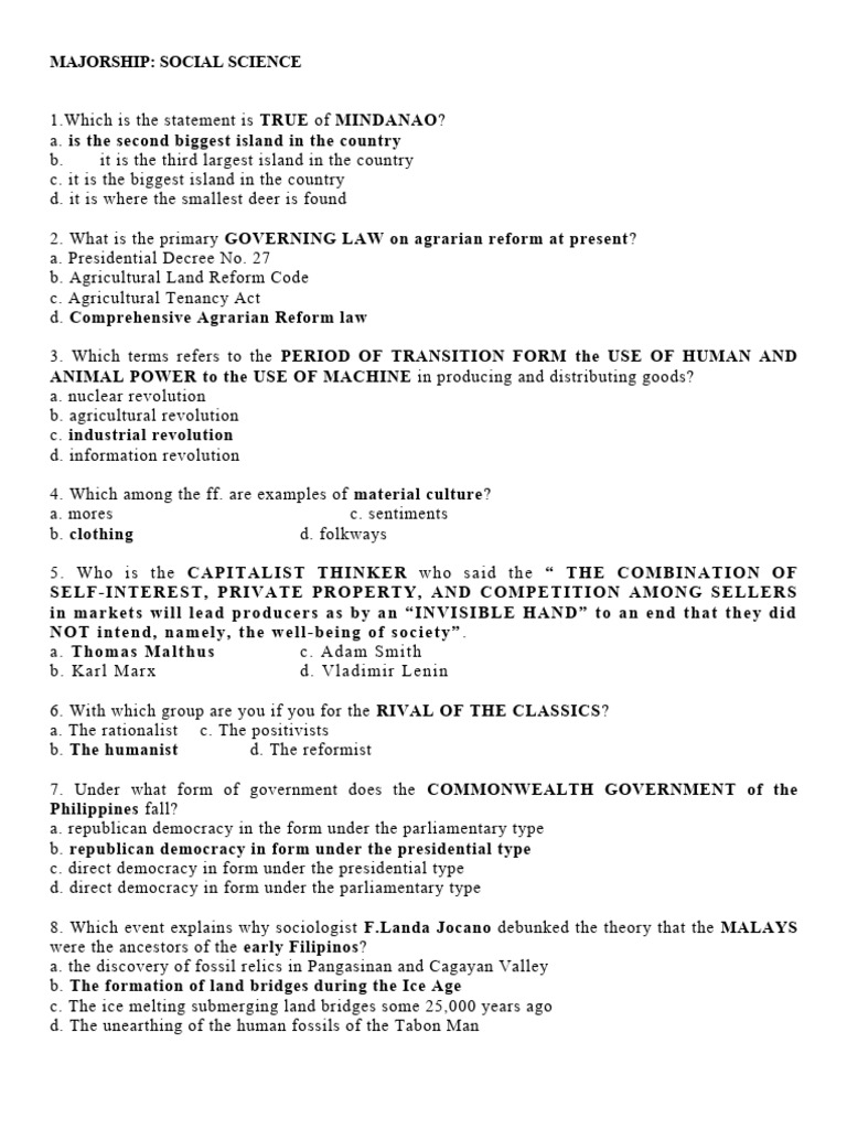 Soc Sci Part 1 | PDF | Philippines