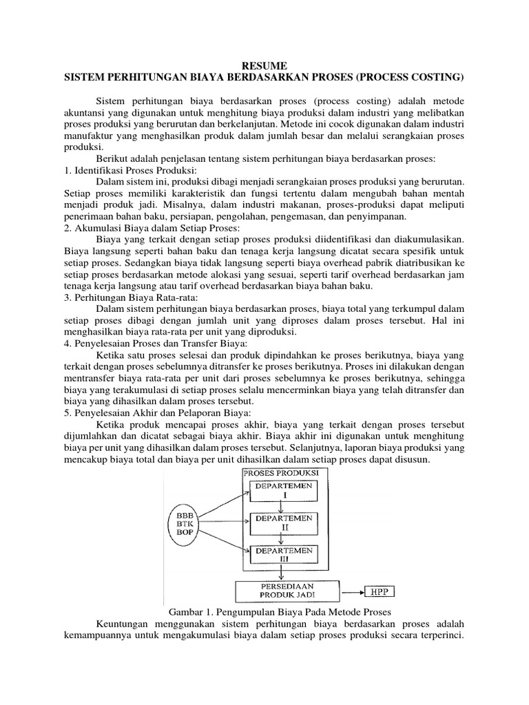 Resume Sistem Perhitungan Biaya Berdasarkan Proses (Process Costing) | PDF
