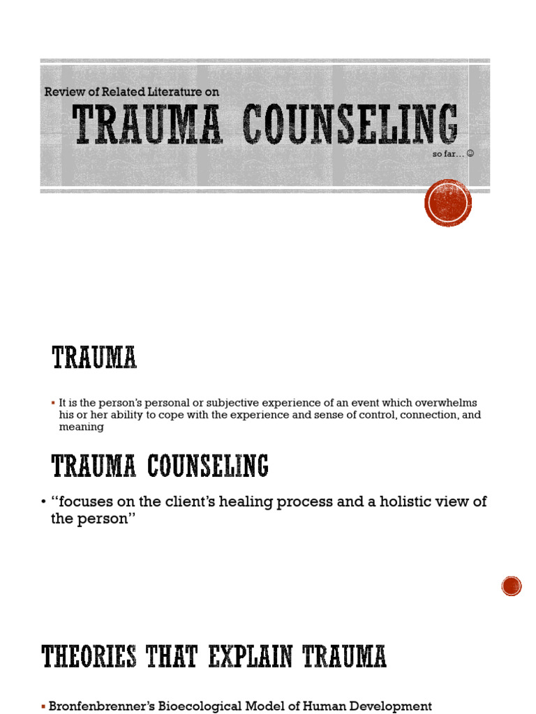 Trauma Counseling | PDF | Psychological Trauma | Psychotherapy