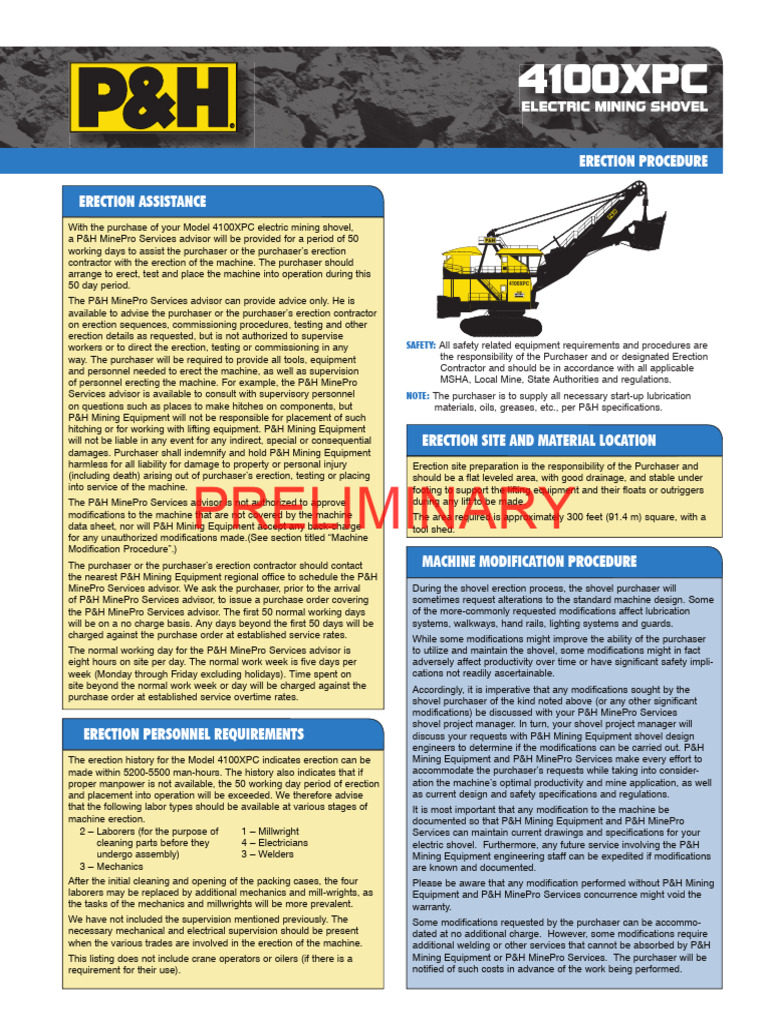 4100XPC Erection Procedure | PDF | Crane (Machine) | Drill