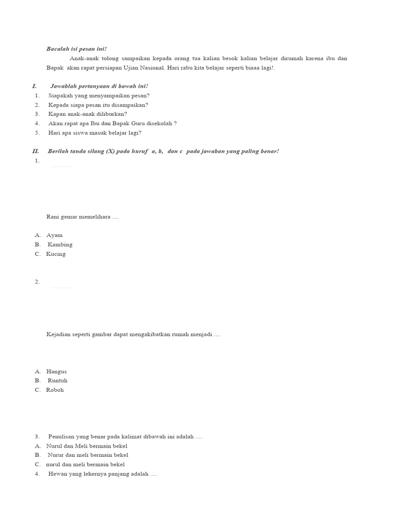 Soal Kls 2 | PDF