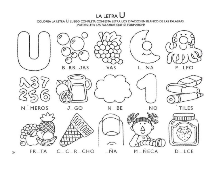 Hoja de Trabajo Letra U | PDF