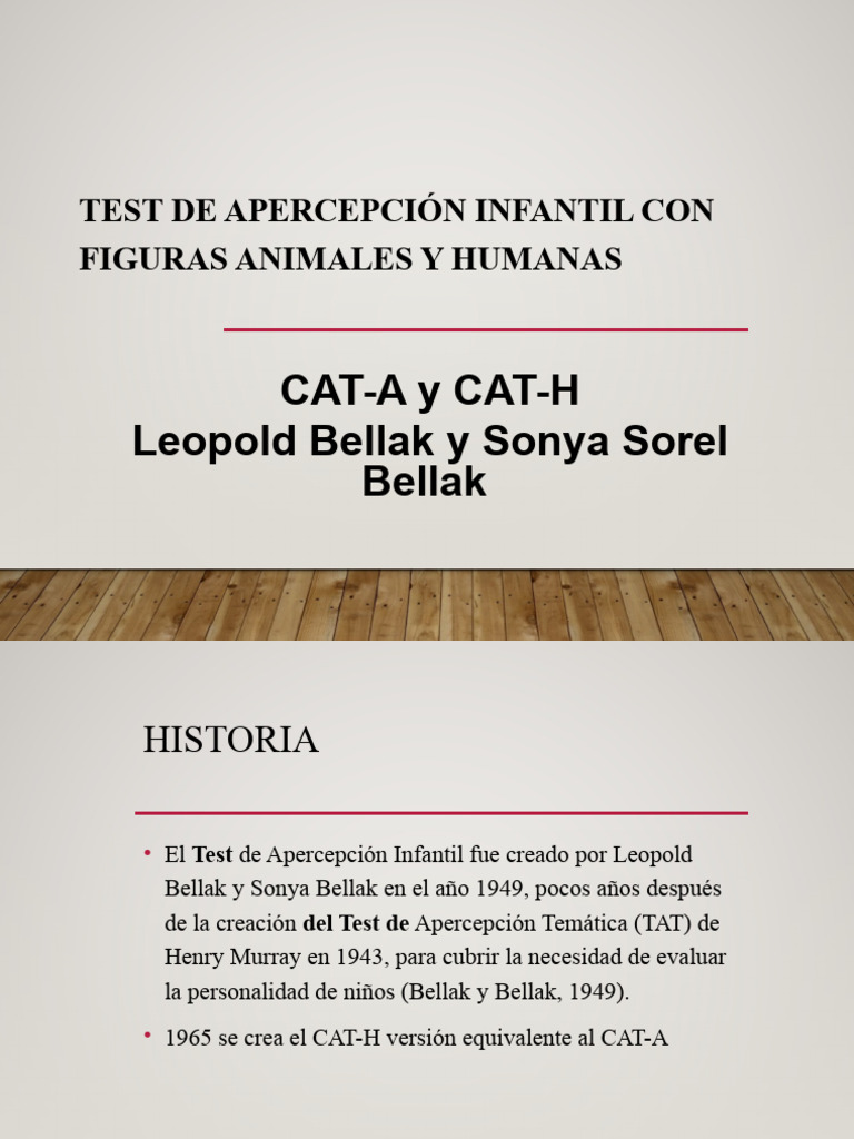 Test de Apercepción Infantil CAT-A y CAT-H | PDF | Trastorno de ...