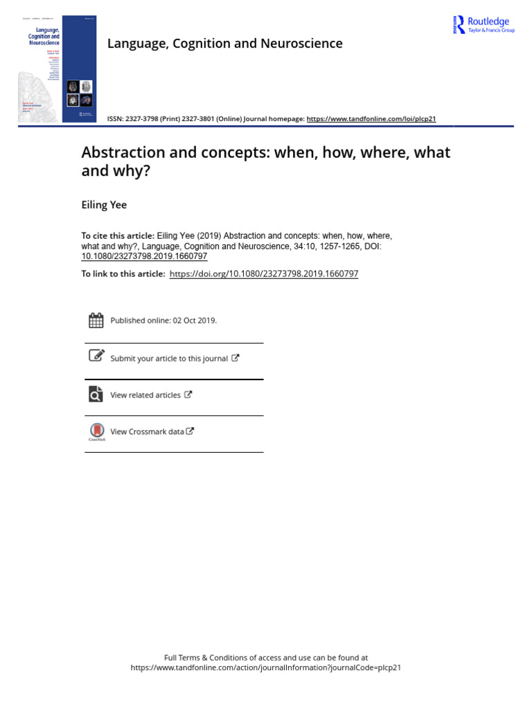 Abstraction and Concepts - When, How, Where, What and Why? | PDF