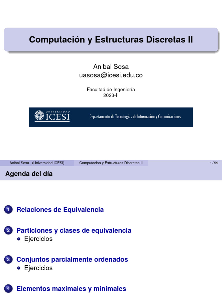 RelacionesEquivalencia-Particiones | PDF | Conceptos matemáticos | Matemáticas discretas