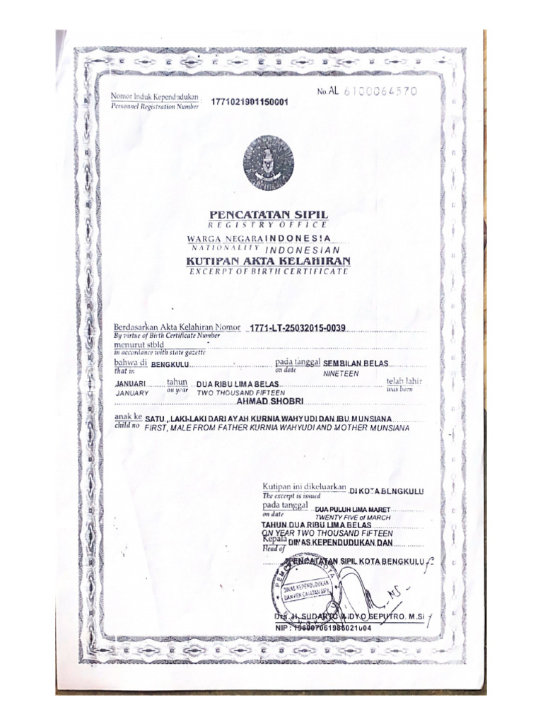 Personnel Registration Number | PDF