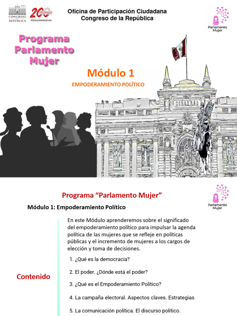 MÓDULO 1 EMPODERAMIENTO POLÍTICO - Mujer | PDF | Empoderamiento | Democracia