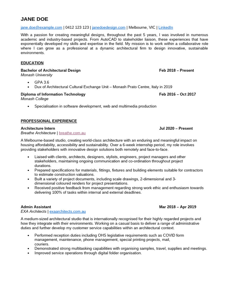 Architecture Resume | PDF | Architect | Adobe Photoshop