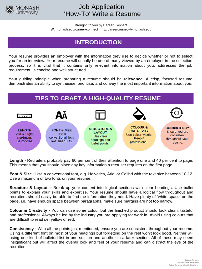How to Write a Resume Handout | PDF | Résumé