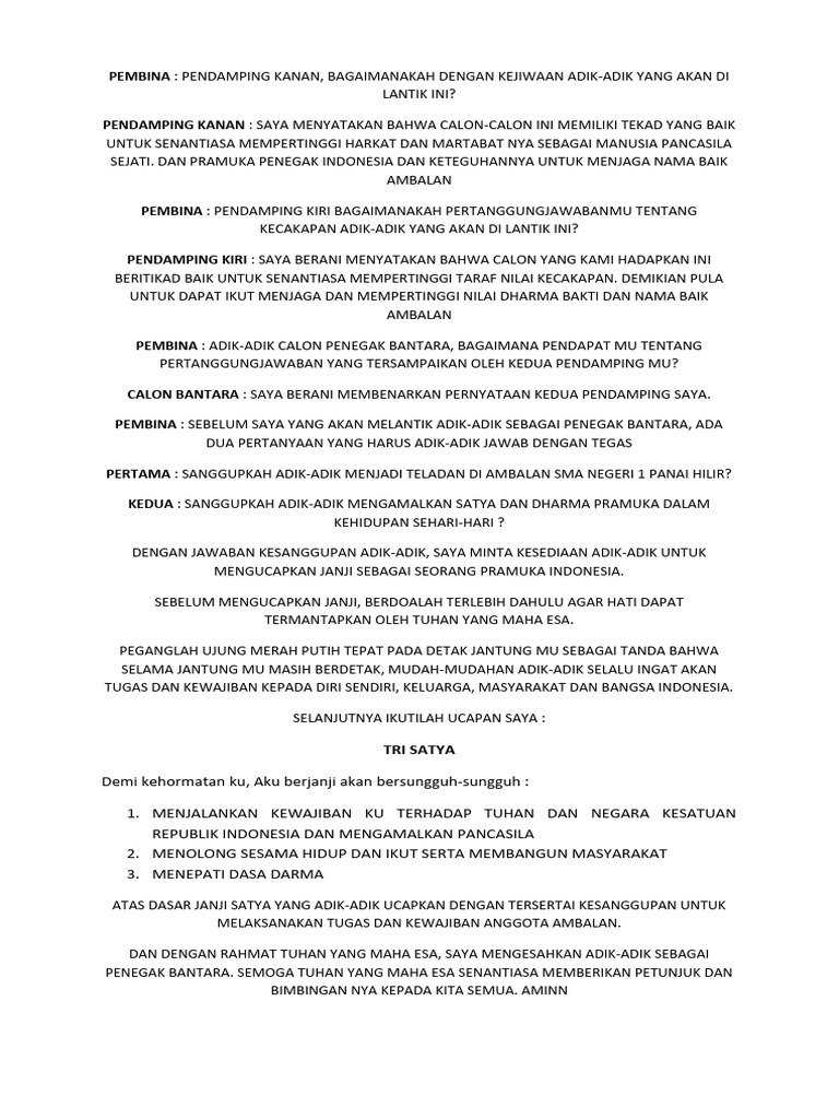 Teks Pelantikan Penegak Bantara | PDF