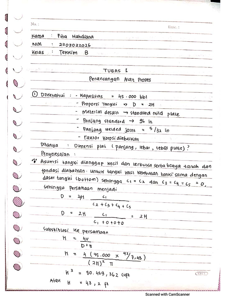 Tugas Perancangan Alat Proses | PDF