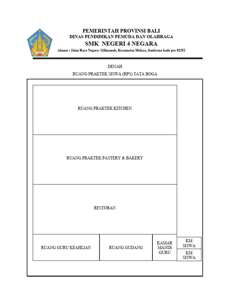 Denah Dan Tata Letak Rps Tata Boga | PDF | Kitchen Stove | Cooking