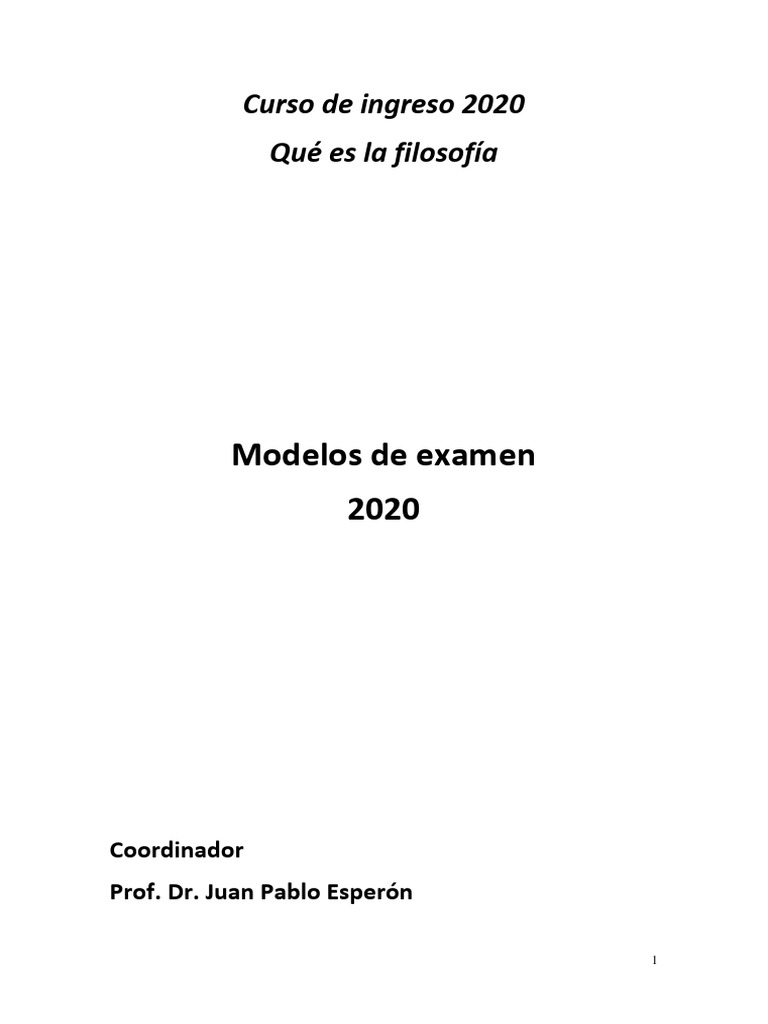 Modelos de Examen 2020 | PDF