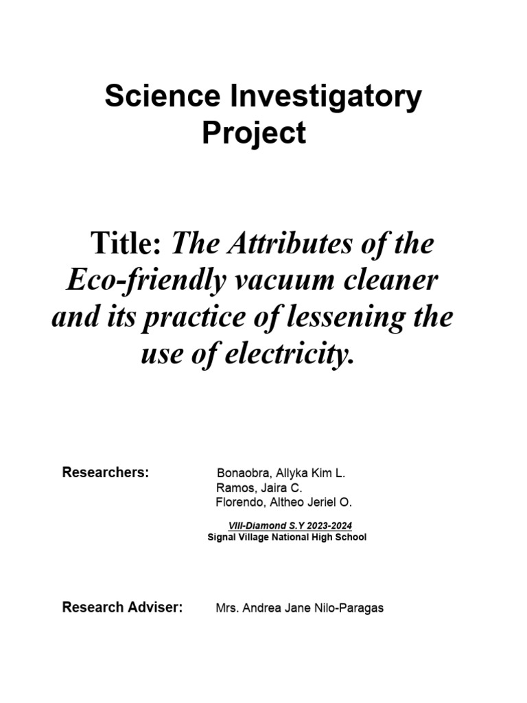 Science-Invetigatory-Project-for-print-1-2 | PDF | Vacuum Cleaner ...