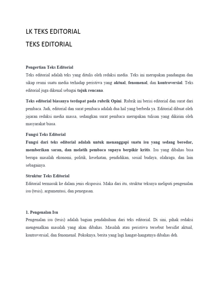 Teks Editorial | PDF