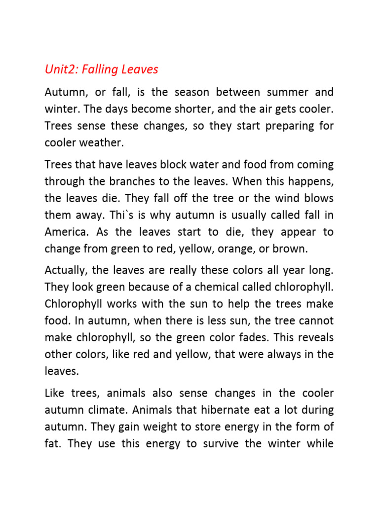 Unit2: Falling Leaves | PDF