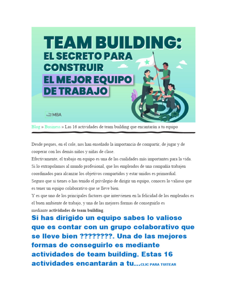 Teambuilding | PDF | Team Building | Business