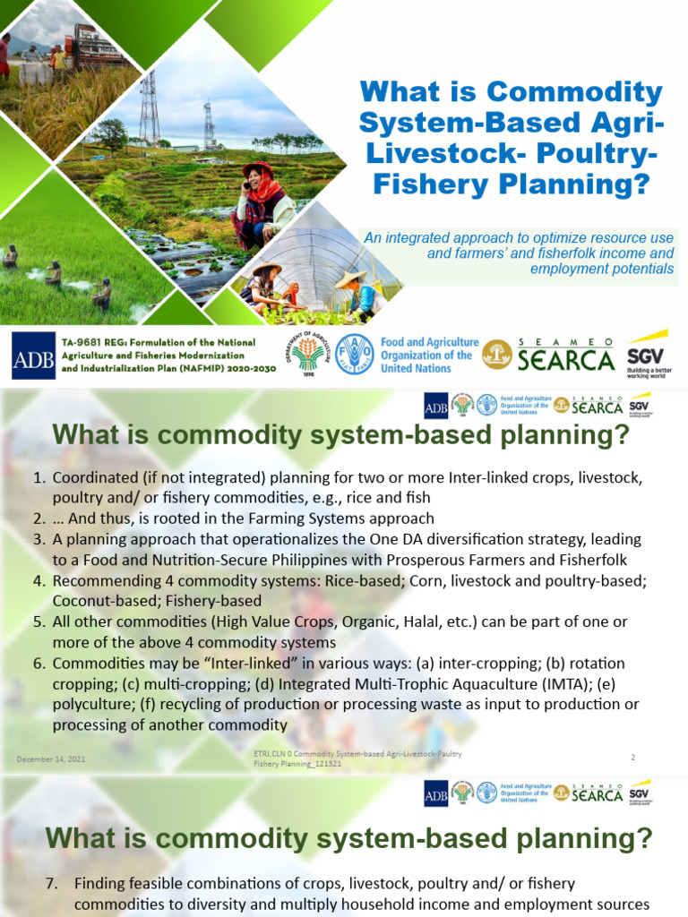 Commodity System Approach and Roadmaps | PDF | Agriculture | Commodity