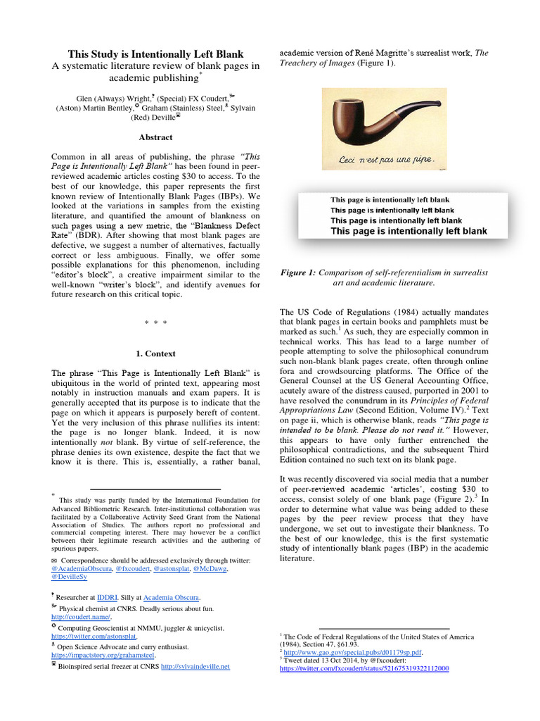 Review of Intentionally Blank Pages | PDF | Typefaces | Serif