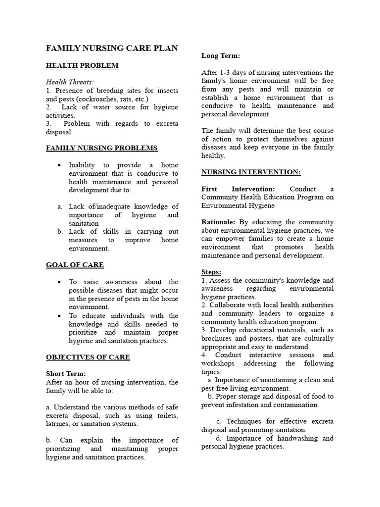 Family Nursing Care Plan (Copy) | PDF