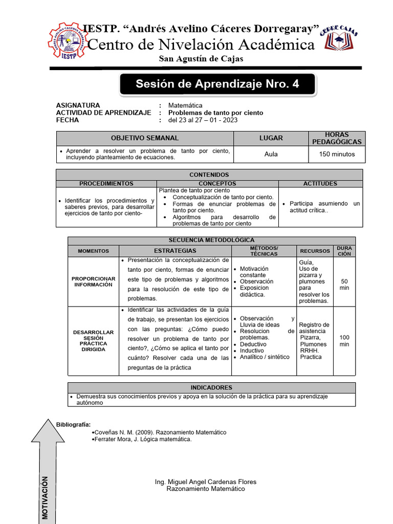 Sesión de Aprendizaje Semana 4 2023 | PDF Sesión de Aprendizaje Semana 4 2023 | PDF
