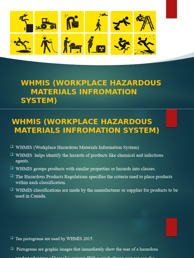 PP Health and Safety WHMIS 1 | PDF | Hazards | Dangerous Goods PP Health and Safety WHMIS 1 | PDF | Hazards | Dangerous Goods