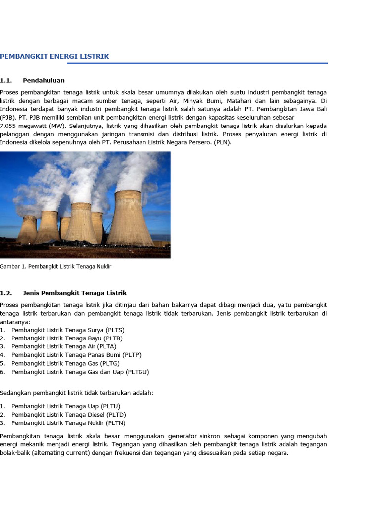 Macam Macam Pembangkit | PDF