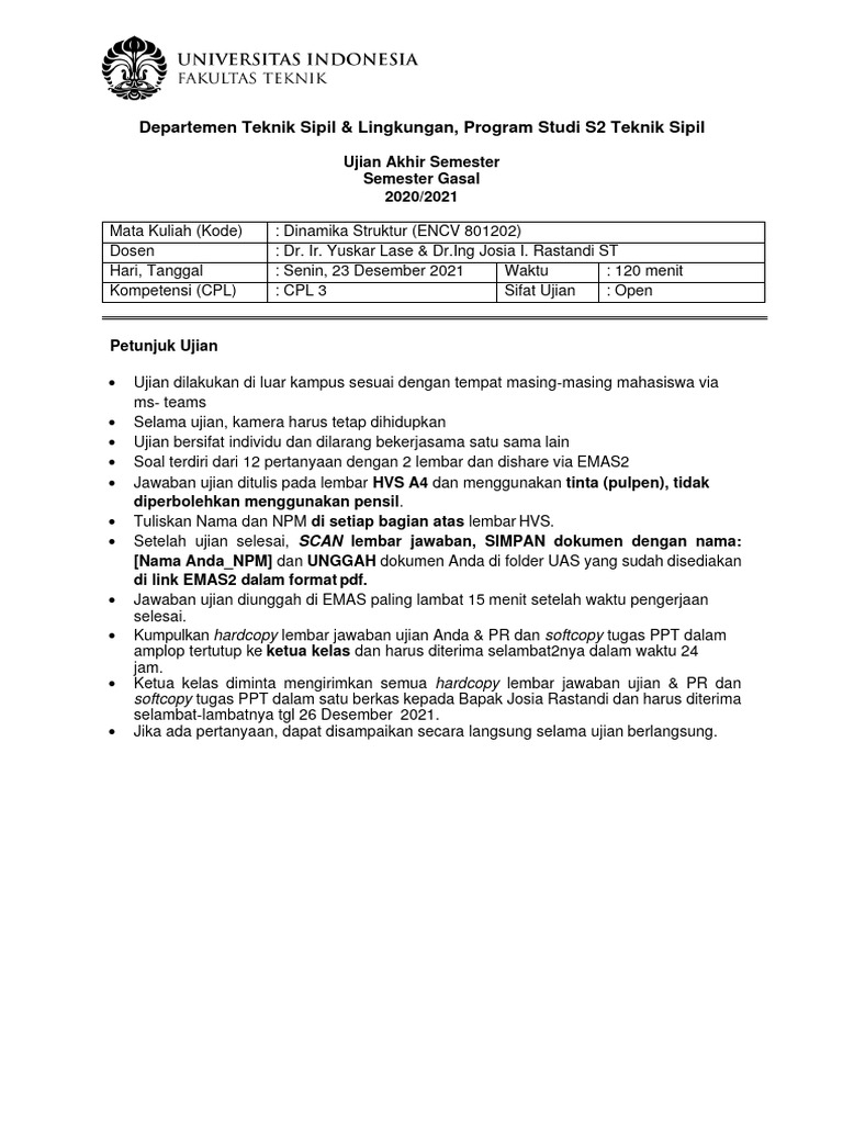 Final Exam DS S2 UI 2021-2022 | PDF