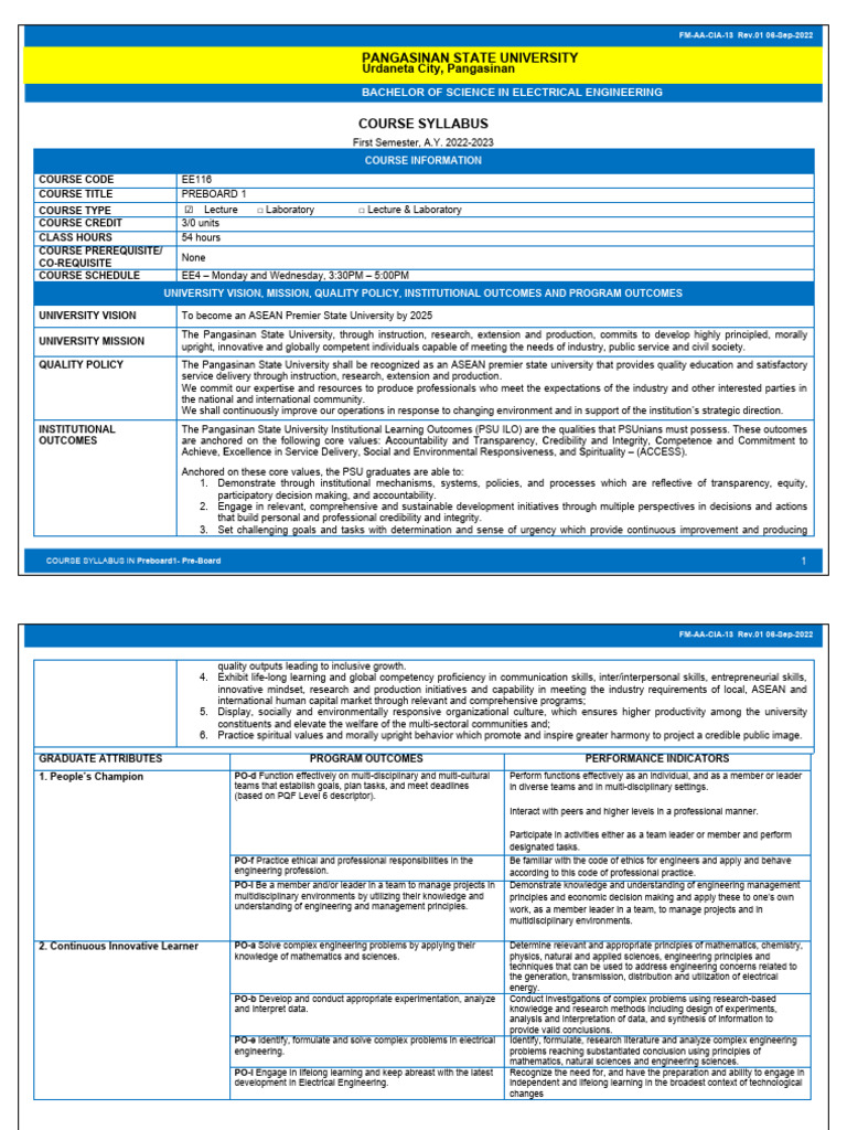 Syllabus PREBOARD1 | PDF